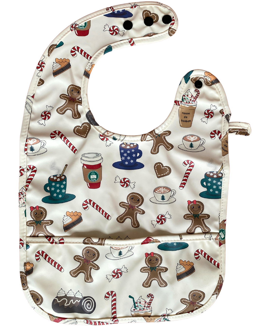 Waterproof Bib with Pocket: My Gingerbread Friends – Tipou bébé