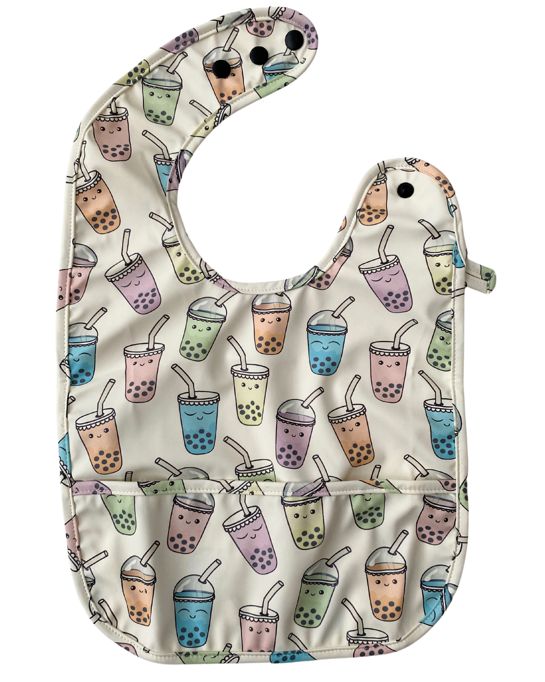 Waterproof Bib with Pocket: Bubble Tea – Tipou bébé
