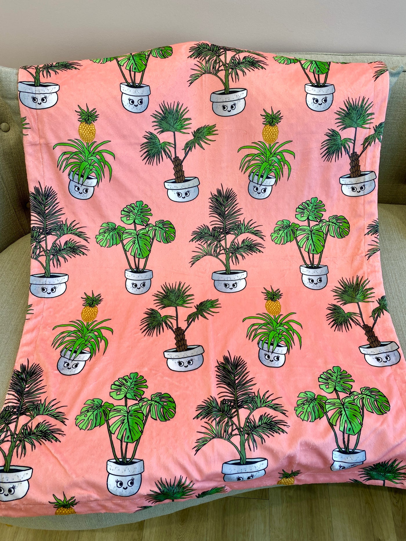 Baby Blanket Botanical Garden Collection Coral Background Tipou B b baby-blanket-botanical-garden-collection-coral-background-tipou-b-b